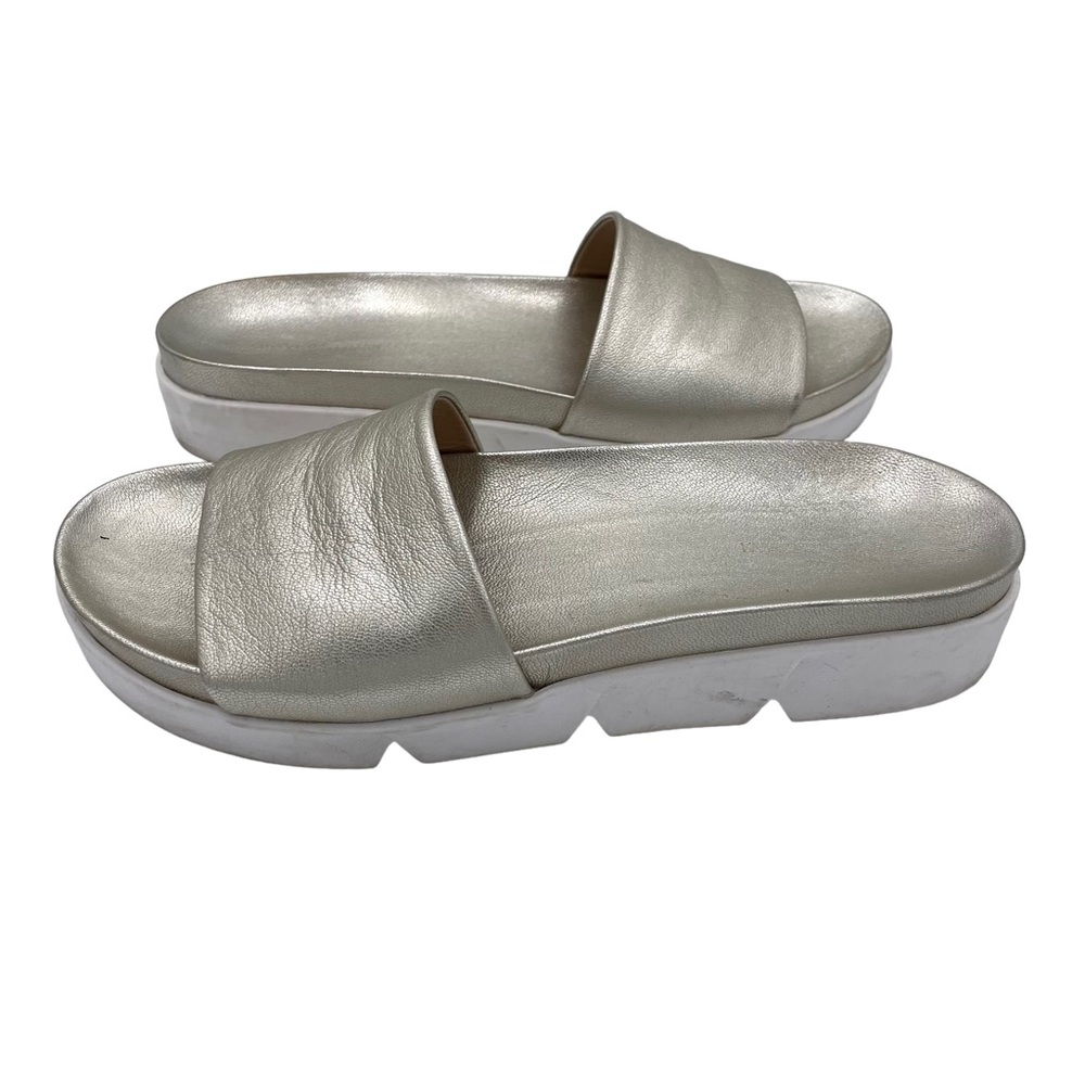 Stuart Weitzman Landslide Metallic Leather Platform S… - Gem